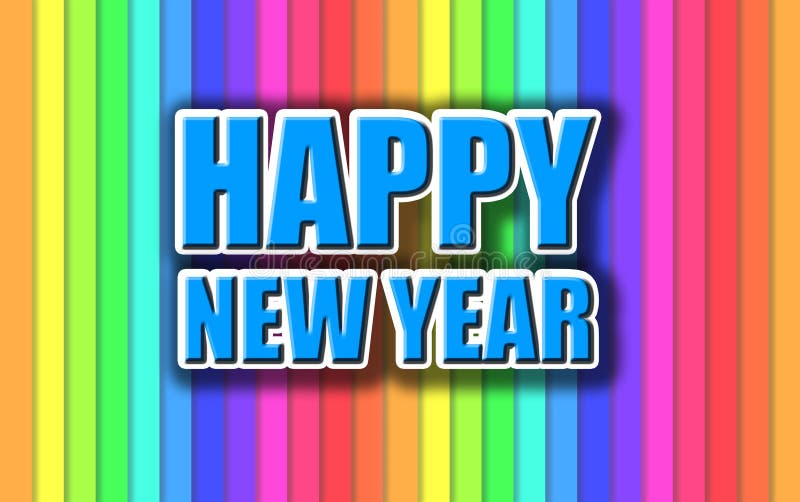 Happy New Year color stock illustration. Illustration of advertising ...