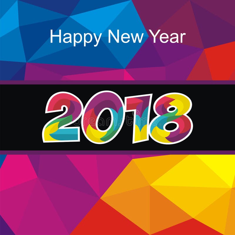 2018 Happy New Year stock vector. Illustration of education - 100345763