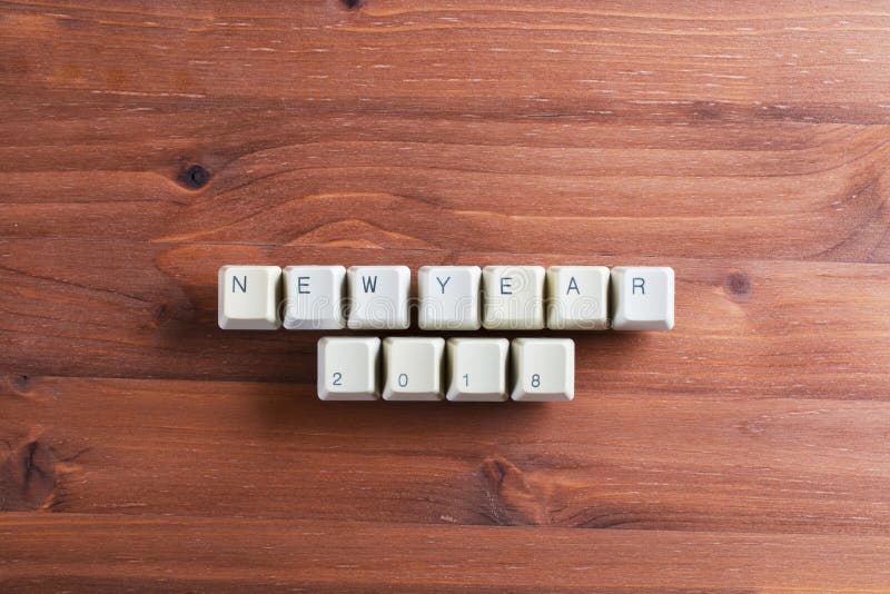Happy New Year 2018 Computer Keyboard Keys Buttons Wooden Stock Photos - Free & Royalty-Free ...