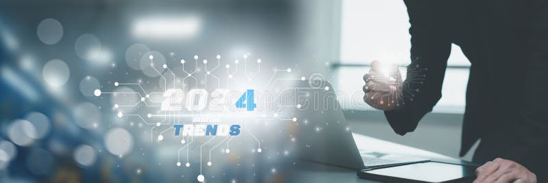 Happy New Year 2024 Concept Digital Trends, New World Full Modernity ...