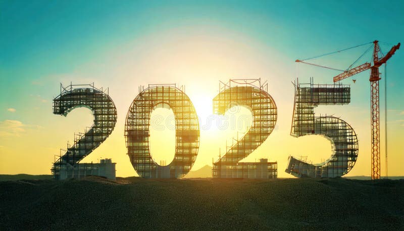 Happy New Year 2025 Construction, Make the Numbers As they Being Build ...