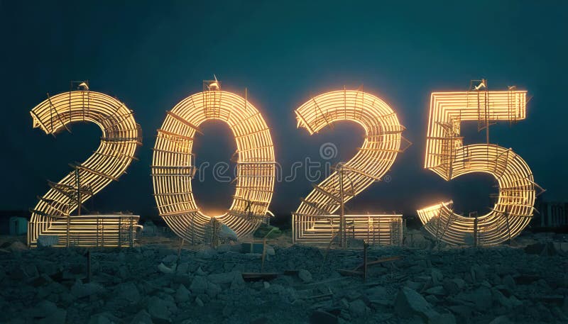 Happy New Year 2025 Construction, Make the Numbers As they Being Build ...