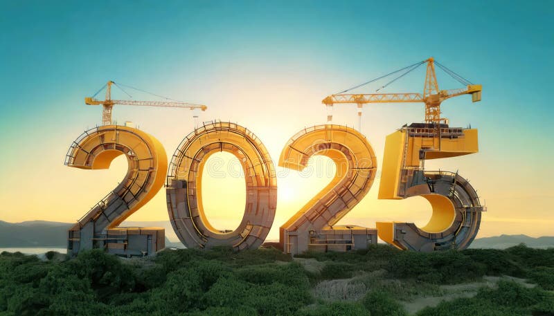 Happy New Year 2025 Construction, Make the Numbers As they Being Build ...
