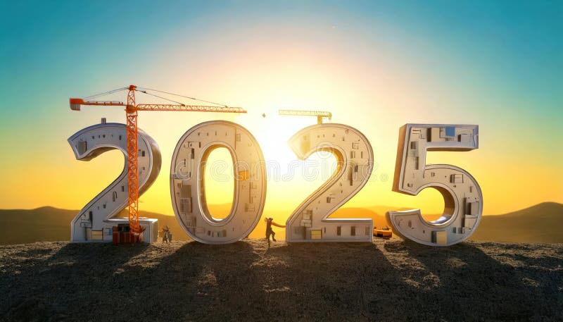 Happy New Year 2025 Construction, Make the Numbers As they Being Build ...