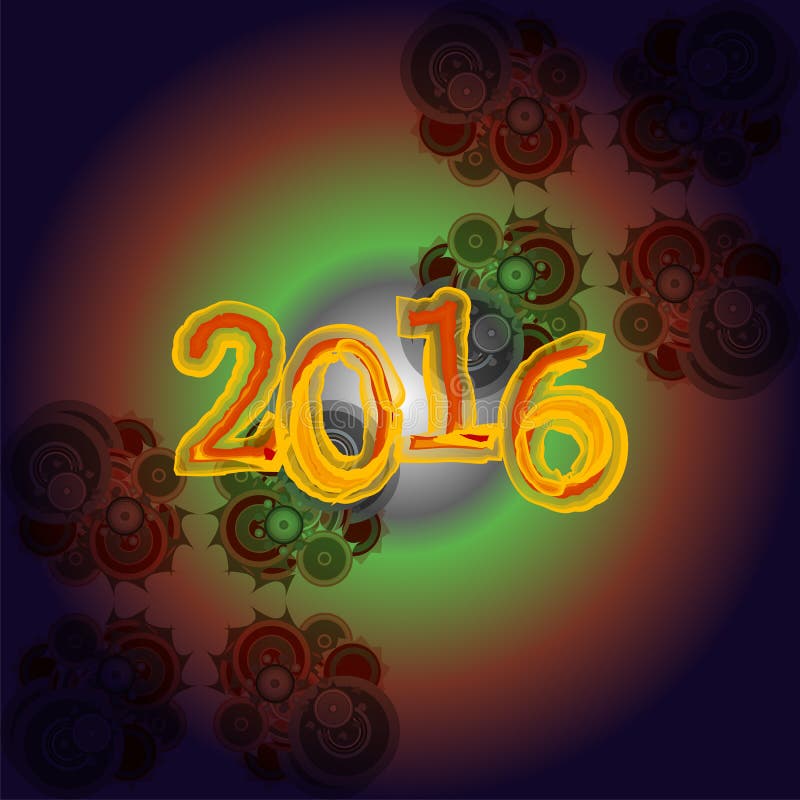 Happy New Year 2016 Creative Greeting Card Design Stock Illustration ...