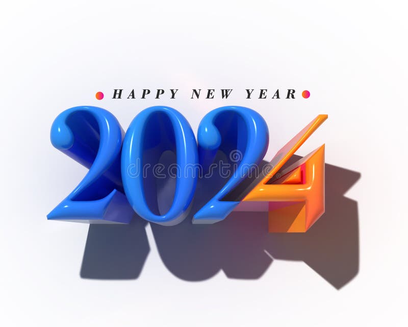 2024 Happy New Year 3d Lettering Illustration Stock Illustration ...