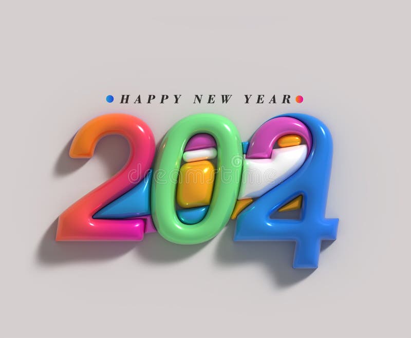 2024 Happy New Year 3d Lettering Illustration Stock Illustration ...