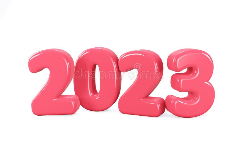 Happy New Year 2023, 3D Pink Numbers, 3d-illustration Stock ...