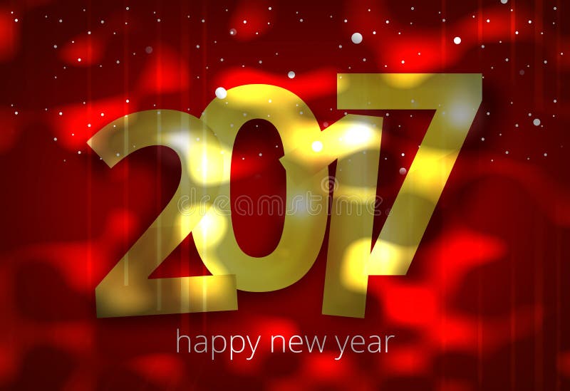 Happy New Year 2017 3D Render Golden Red Stock Illustration ...