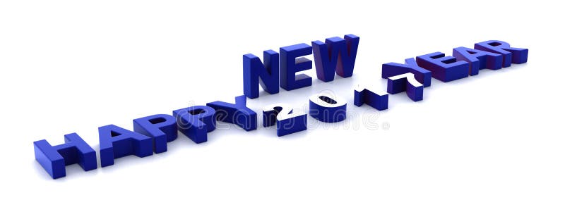 Happy New Year 3d render stock illustration. Illustration of text ...