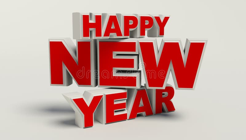Happy New Year 3d Text, High Resolution Stock Illustration ...