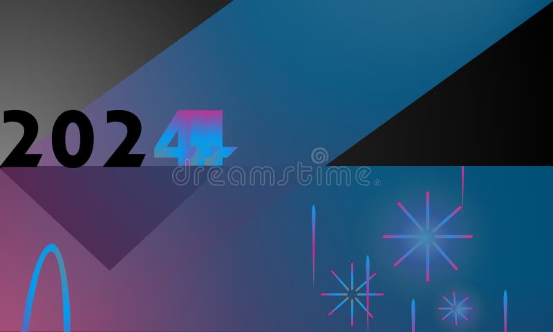 Happy New Year 2024 on Dark Background Stock Vector - Illustration of ...