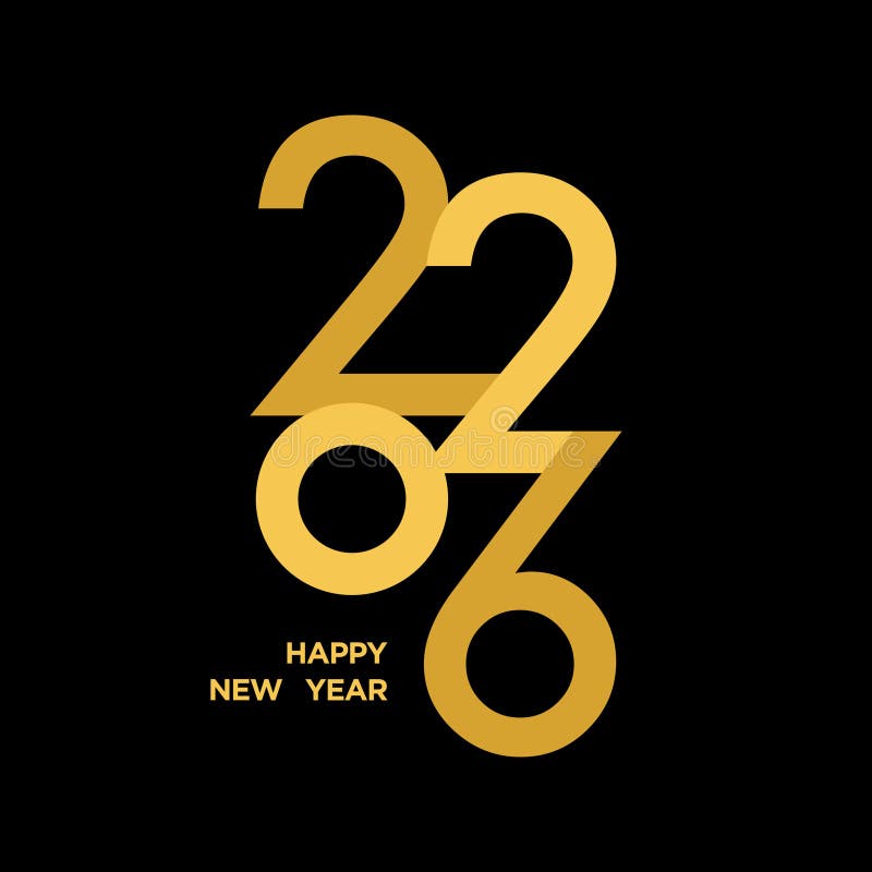 2026 Happy New Year Design with Golden Number Stock Vector ...