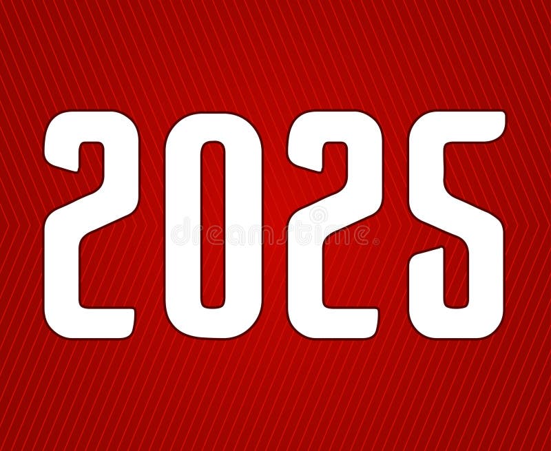 2025 Happy New Year Design Red and White Abstract Logo Stock Vector ...