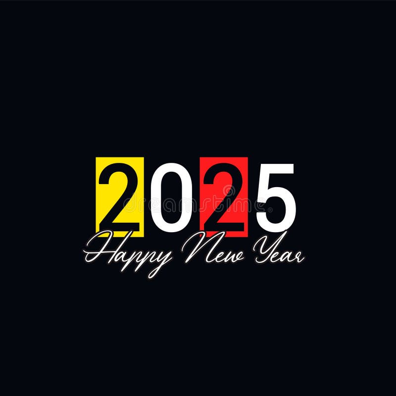 2025 Happy are Year with 3d Gradient for Horizontal Design Stock Vector ...