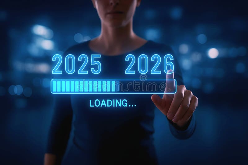 Happy New Year 2026 Digital Countdown Loading Bar with Futuristic Touch ...