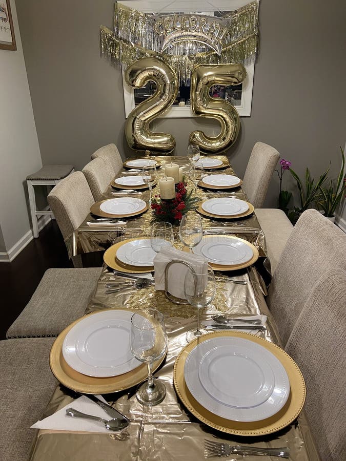 Happy New Year 2025 Dining Room Table Stock Photo - Image of table ...