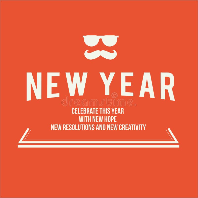 Happy New Year Emblem Theme Set Stock Illustration - Illustration of ...