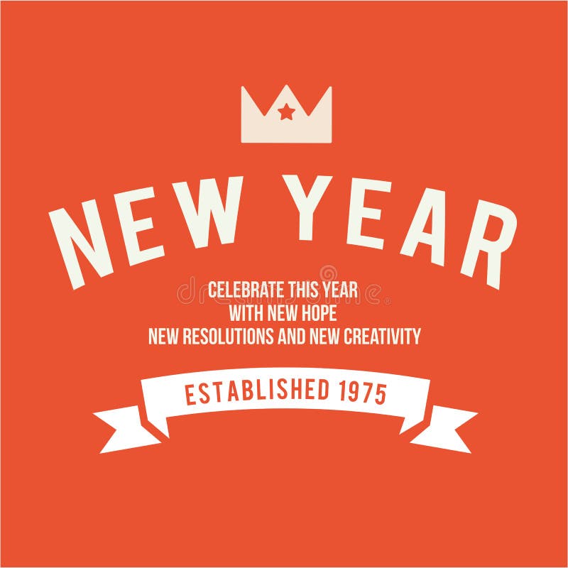 Happy New Year Emblem Theme Set Stock Illustration - Illustration of ...