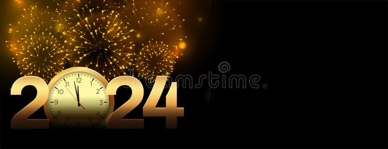 Happy New Year 2024 Clock Stock Illustrations – 882 Happy New Year 2024 ...