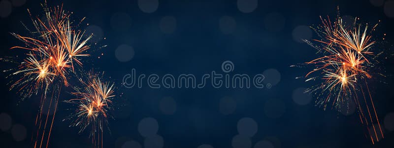 Fireworks Background Banner Panorama Colorful Festive Firework With