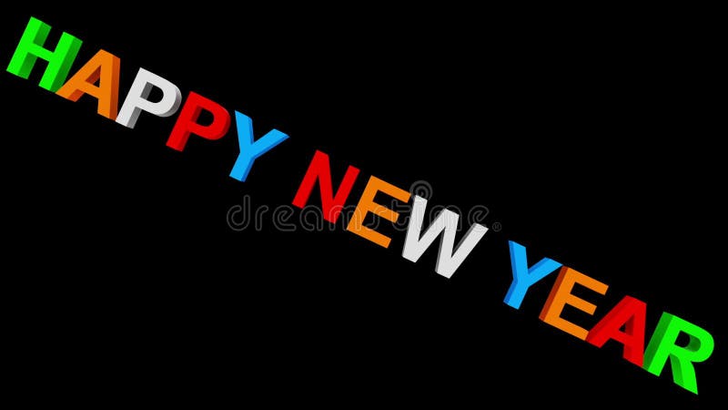Happy New Year - 30fps Loop - Randomized Playful Colorful Letters 3d ...