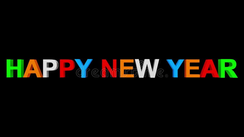 Happy New Year - 30fps Loop - Randomized Playful Colorful Letters 3d ...