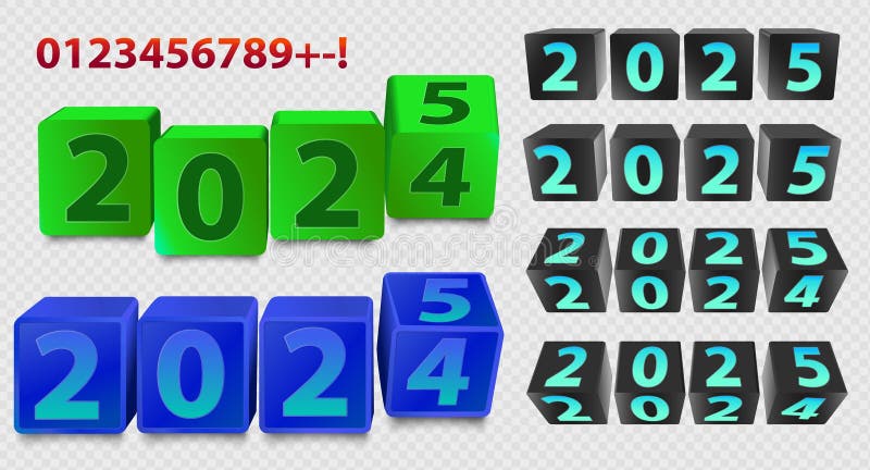 Happy New Year 2025 Gift Box Die Cut Cube Template with 3D Preview. the ...