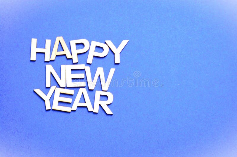Blue Background with Happy New Year Write Stock Image - Image of year ...