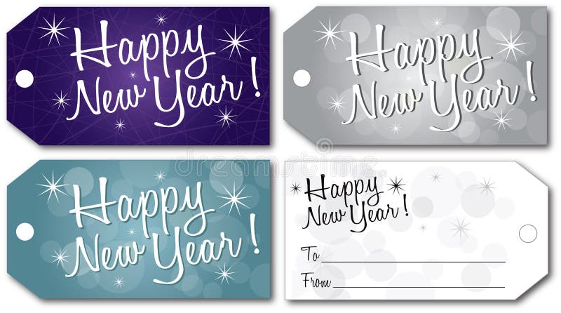 Happy New Year Gift Tag Vector Stock Vector - Illustration of shiny ...