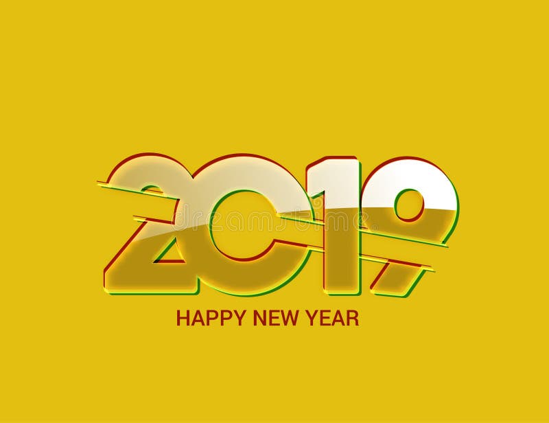 Happy New Year 2019 Glowing Text Design Patter Stock Vector ...
