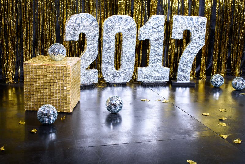 Happy New Year 2017 Gold Background Stock Photo - Image of element ...
