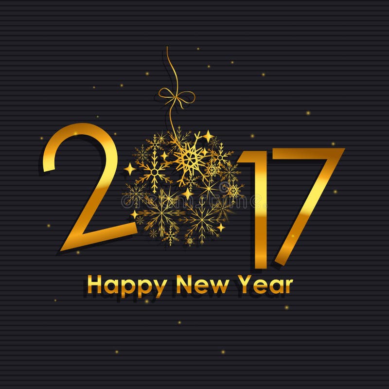 2017 Happy New Year Gold Glossy Background. Vector Illustration Stock ...