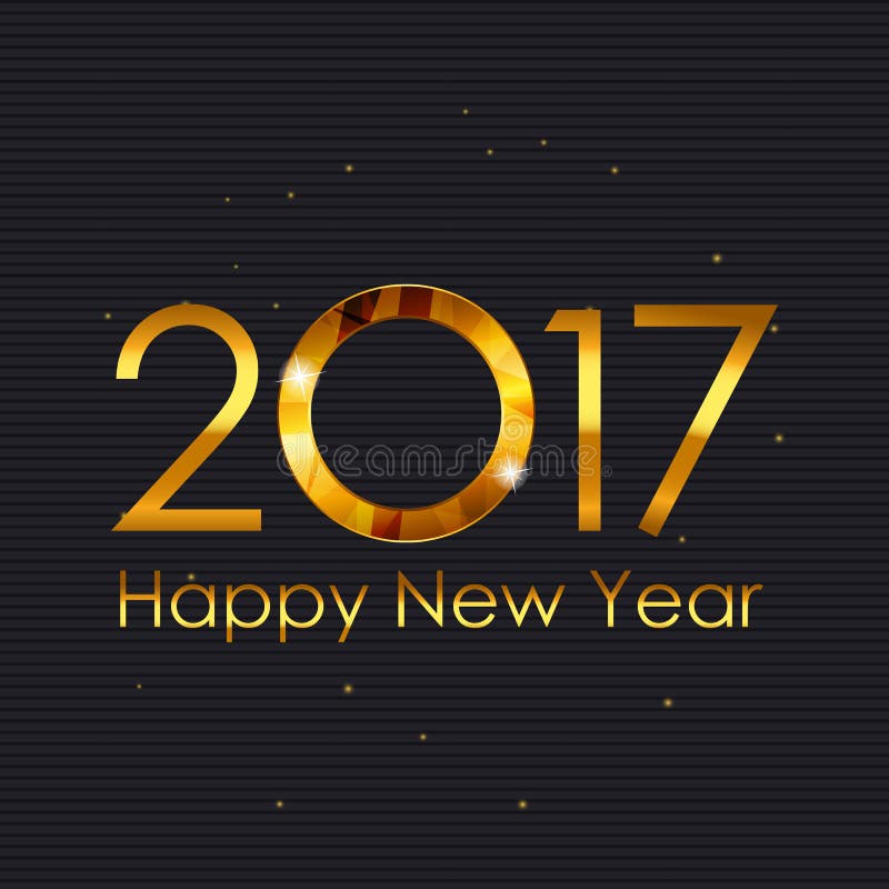 Happy New Year 2017 Greeting Card or Poster Design with Colorful ...