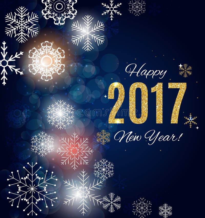 2017 Happy New Year Gold Glossy Background. Vector Illustration Stock ...