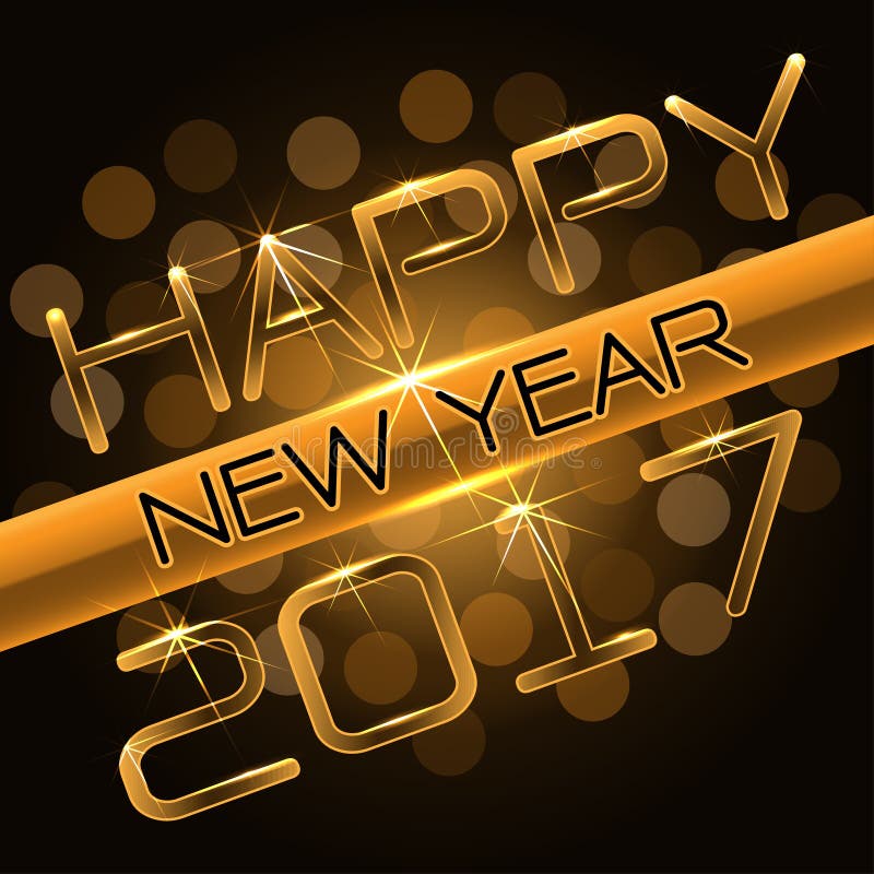 Happy New Year 2017 Gold Luxury Vector Stock Illustration ...