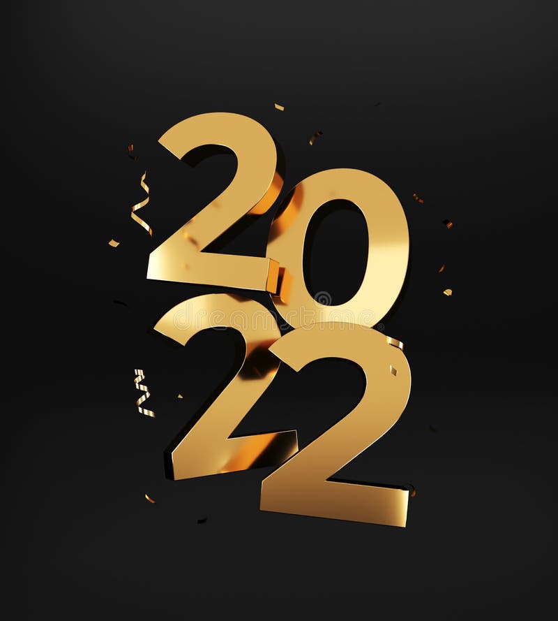 2022 Happy New Year Calligraphy Number Isolated on White Background ...