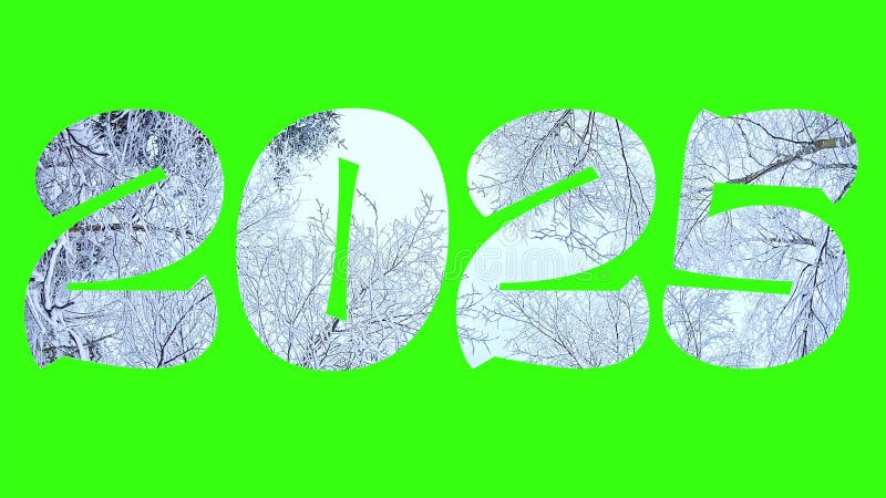 Happy New Year 2025. Green Screen New Year Celebration Concept. Stock ...