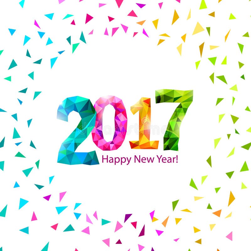Happy New Year 2017 stock vector. Illustration of number - 74671652