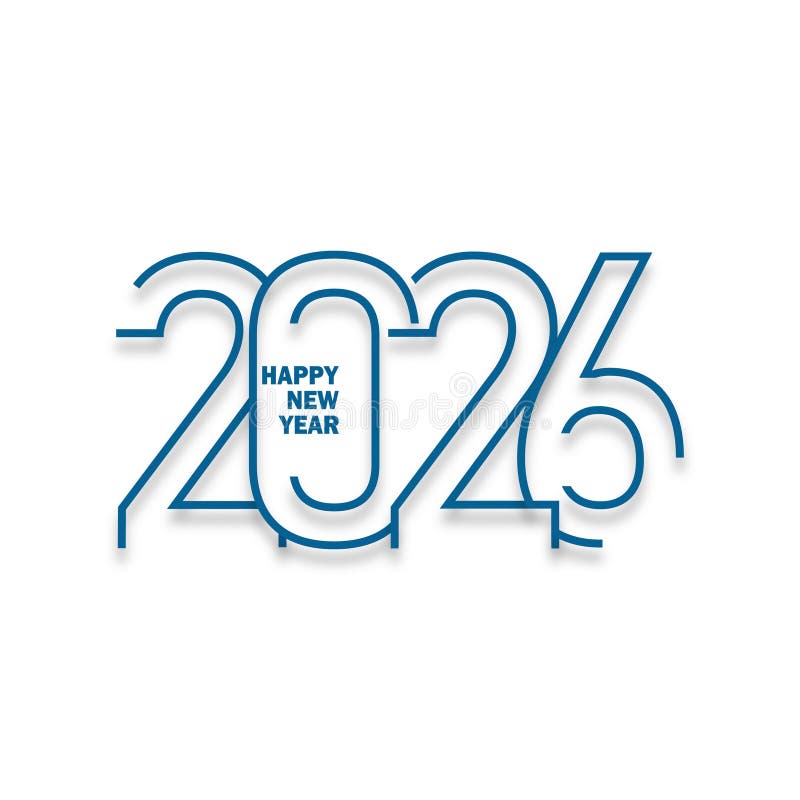 2026 Text Logo. Hand Sketched Numbers of New Year. New Year 2026 ...
