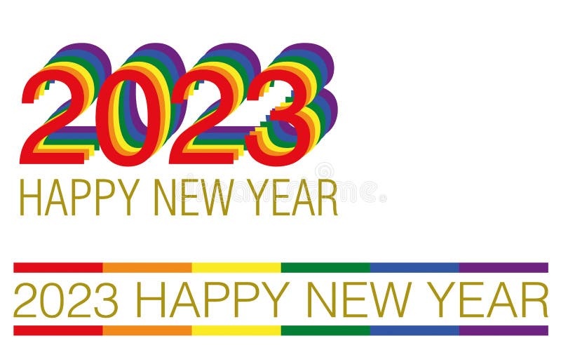 Happy New Year 2023 Greeting in Rainbow Colors Stock Vector ...