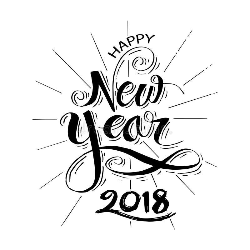 Happy New 2018 Year. stock illustration. Illustration of letter - 106421511