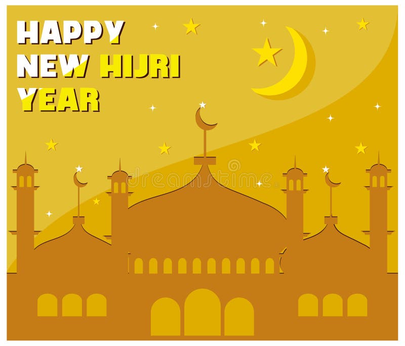 Happy New Year Hijri Islamic Year. Flat Vector Modern Stock Vector ...