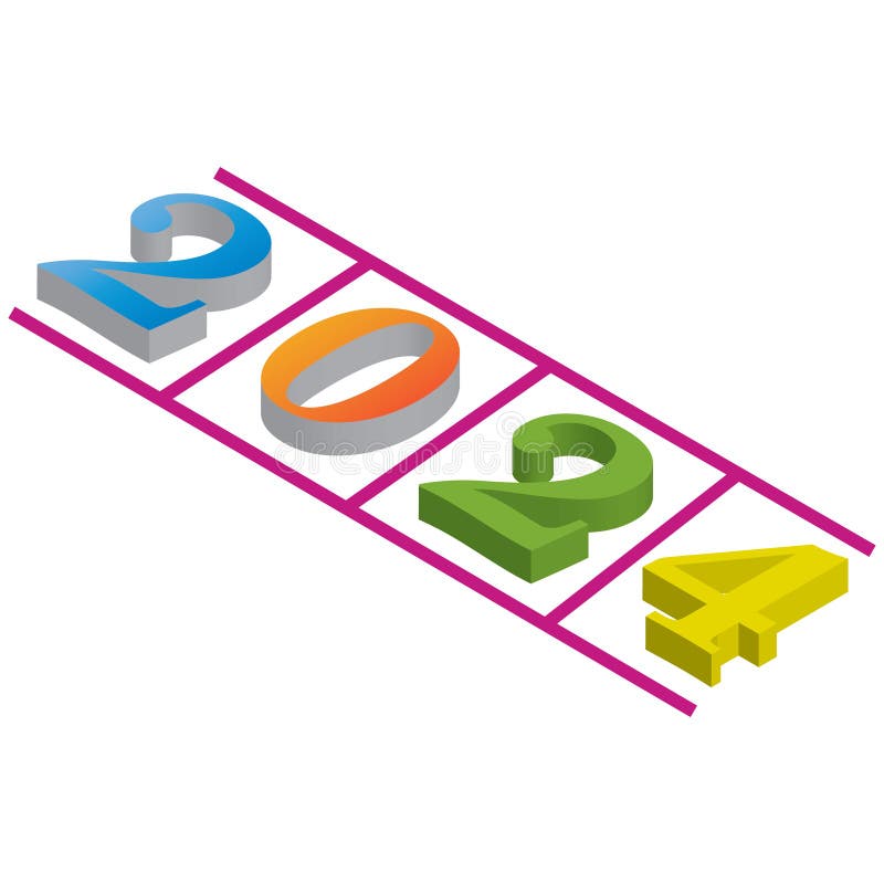 Happy New Year 2024 Icon Logo Vector Design Stock Illustration ...