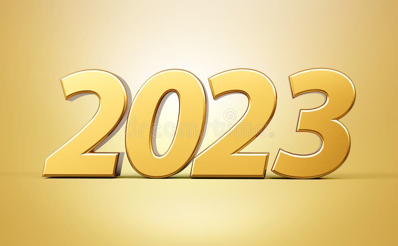 2023 Golden Bold Letters Isolated 3d Illustration Stock Illustrations ...