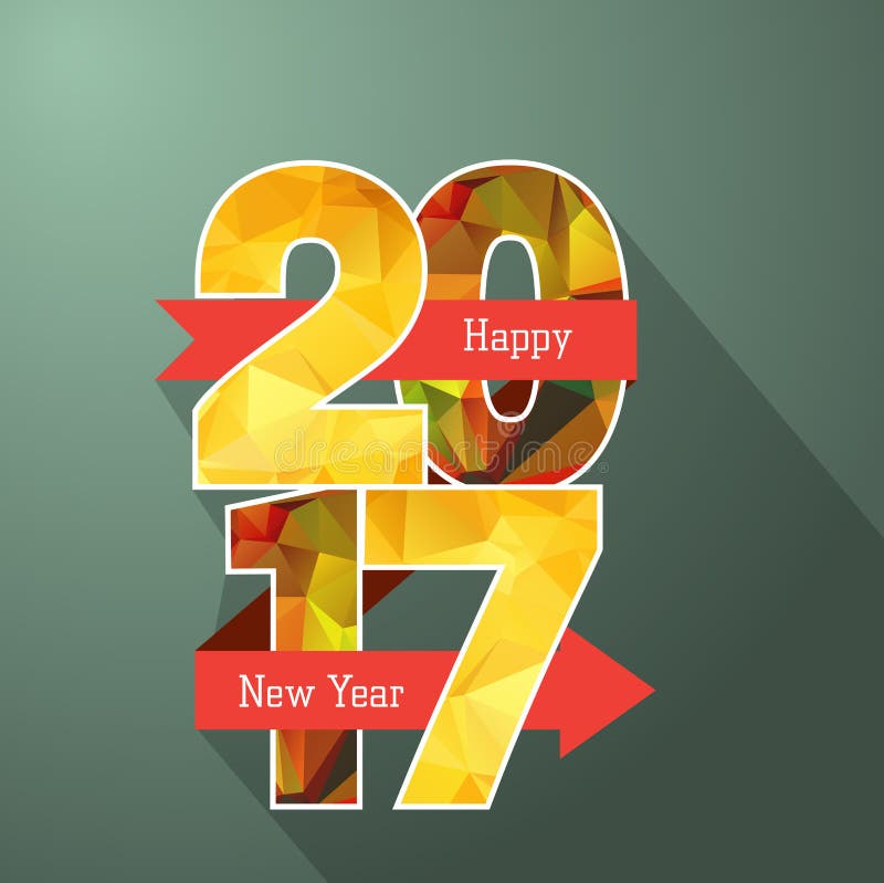 Happy New Year 2017 Label Badge Illustration Stock Vector ...