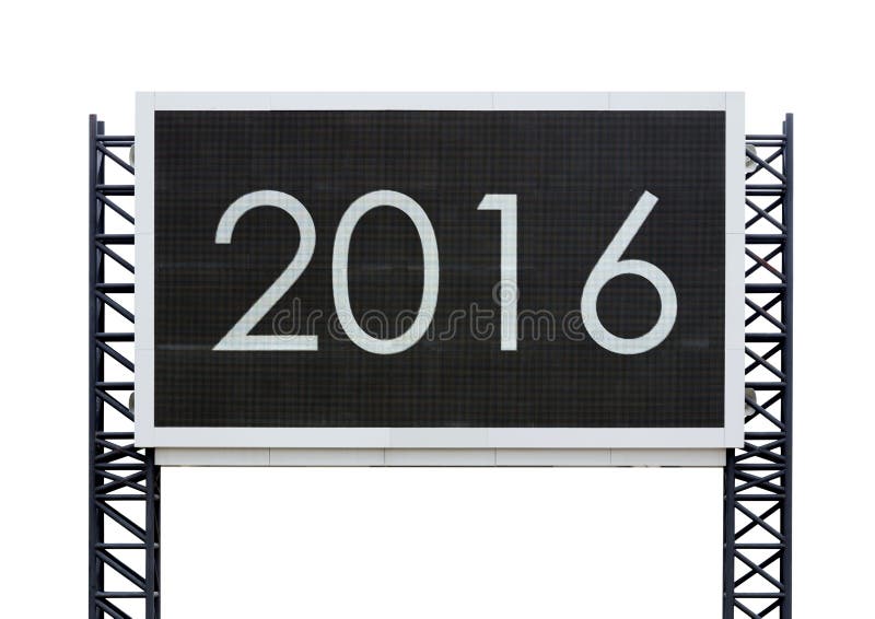 Happy New Year 2016 on Large Sign Board Stock Photo - Image of ball ...
