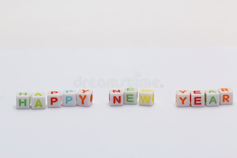 Happy New Year Letter Symbol . Stock Image - Image of reflection, dice ...