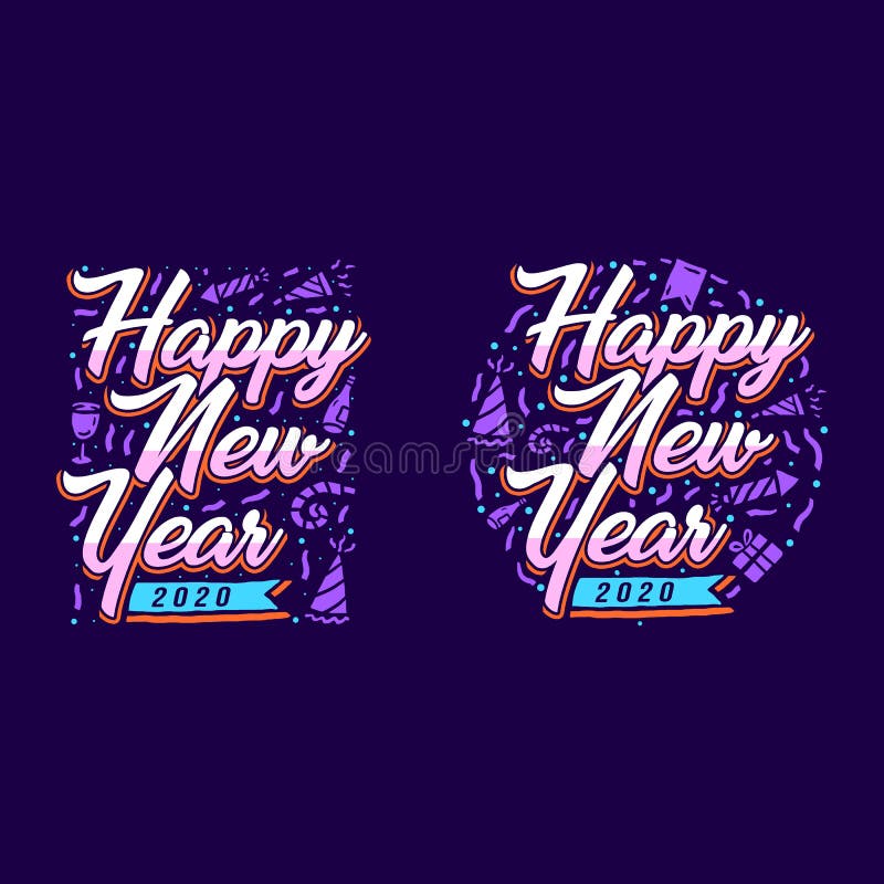 2020 Lettering Logo Design with Cute Rat Stock Illustration ...