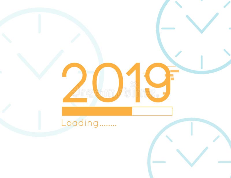 Happy New Year Loading Progress Soon 2019 Vector Illustration with ...